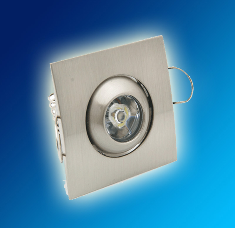 Led-inbouwspot 1 watt inbouw kantelbaar vierkant | winkelverlichting040